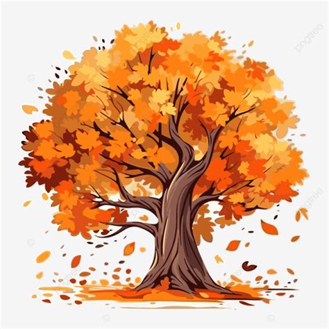 가을 나무 벡터 스티커 클립 아트 장식 가을 나무 만화 상표 클립 아트 Png 일러스트 및 벡터 에 대한 무료 다운로드 Pngtree