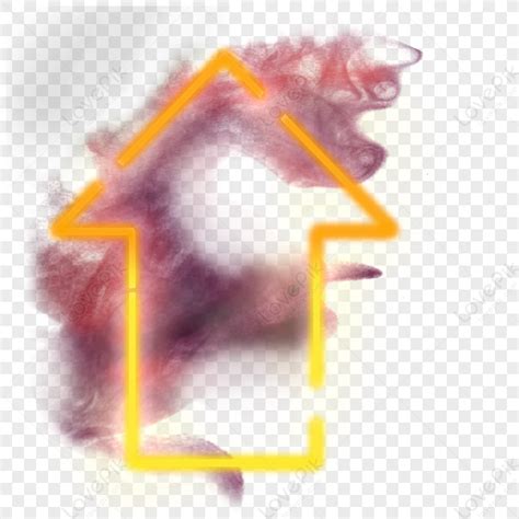 Arrow Orange Yellow Glowing Neon Smoke Effect Direction Fluorescent Arrow Png Image Free