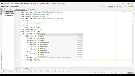 Python Hand Cricket Part 2 Code For Toss And Other Inportant Things Youtube