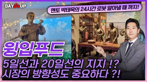 윙입푸드 주가전망 5일선과 20일선의 지지 시장의 방향성도 중요하다 Youtube