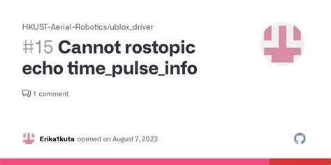 Cannot Rostopic Echo Timepulseinfo · Issue 15 · Hkust Aerial