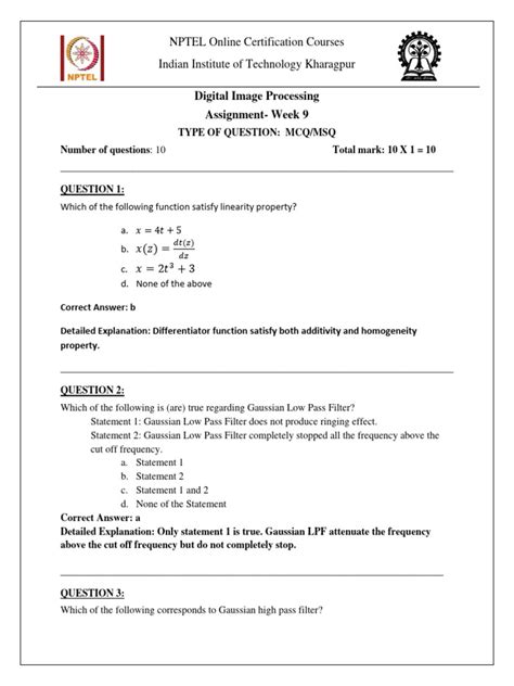 Dip Assignment 9 Solution Pdf