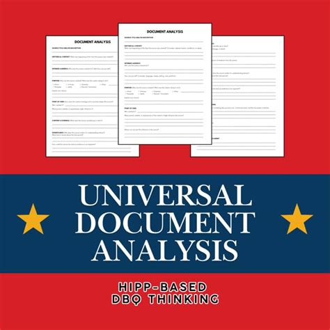 Universal Historical Document Analysis Worksheet Hipp Based Dbq Thinking
