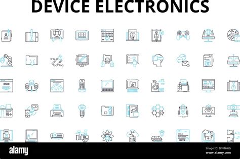 Device Electronics Linear Icons Set Smartph Tablet Laptop Computer Monitor Keyboard Mouse