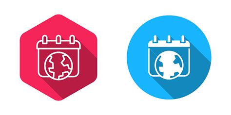 채워지고 윤곽선 세계 지구의 날 아이콘은 긴 그림자 배경으로 격리되어 있습니다 환경 친화적 인 세상 생태학과 자연 개념 벡터 0명에 대한 스톡 벡터 아트 및 기타 이미지