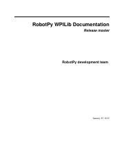 Robotpy Pdf Robotpy Wpilib Documentation Release Master Robotpy Development Team January