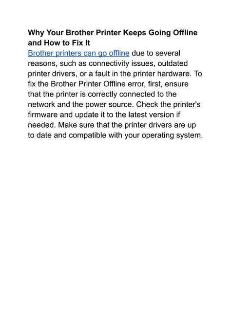 Brother Printer Going Offlinepdf