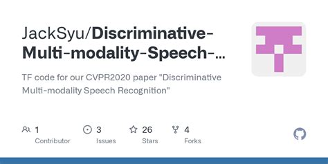 Github Jacksyudiscriminative Multi Modality Speech Recognition Tf