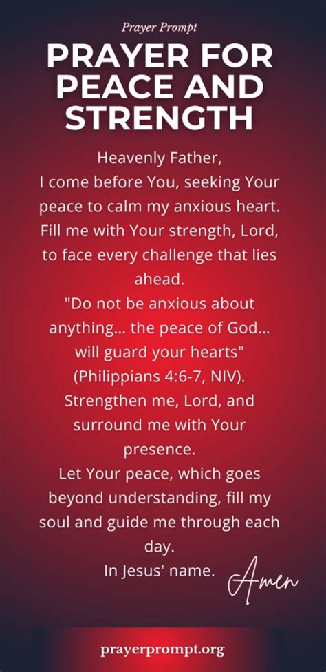 Prayer For Peace And Strength