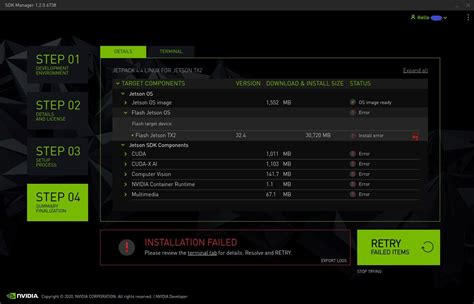Flash Jetson TX Error CPU Bootloader Is Not Running On Device Failed To Execute Commands