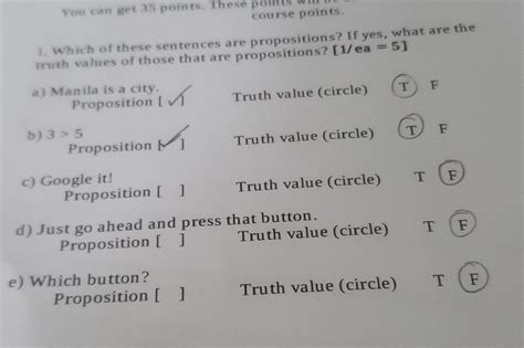 Solved 1 Which Of These Sentences Are Propositions If Yes
