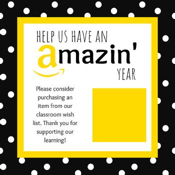 Amazon Classroom Wishlist Flyer Add Your Own QR Code By Teaching In The