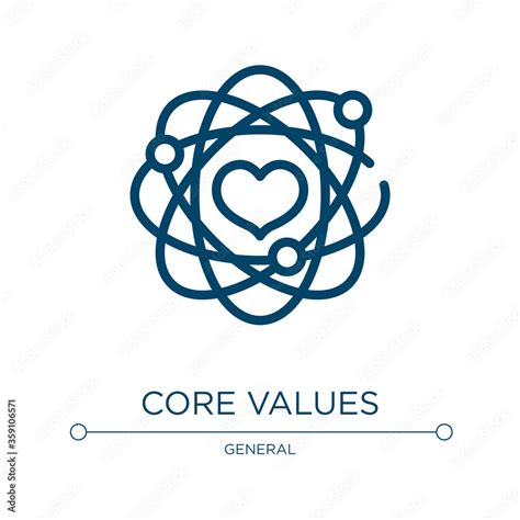 Vetor De Core Values Icon Linear Vector Illustration From General