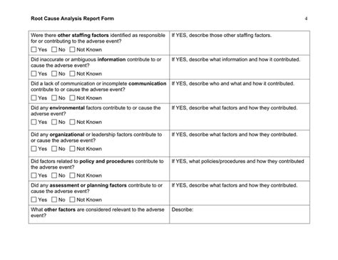 Root Cause Analysis Report Form In Word And Pdf Formats Page 4 Of 7
