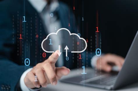 Premium Photo Cloud Technology Concept Businessman Use Laptop With