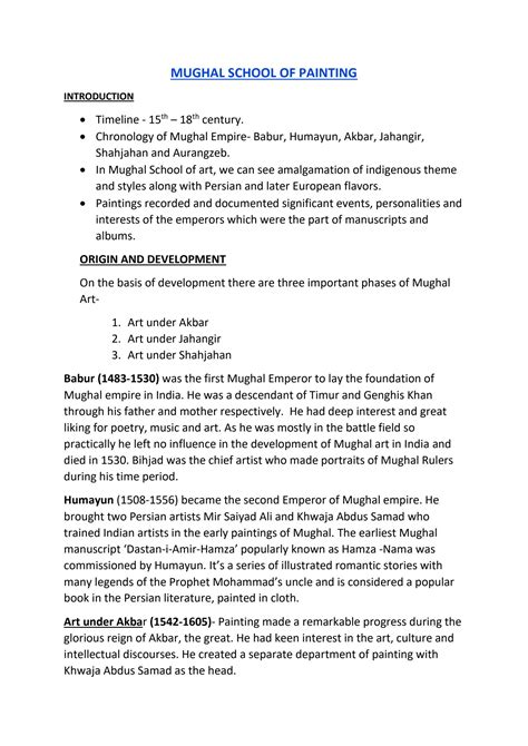 Solution Fine Arts Painting Full Notes Class 12 Cbse Studypool