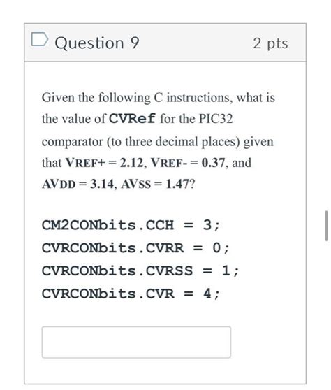 Solved Question 9 2pts Given The Following C Instructions