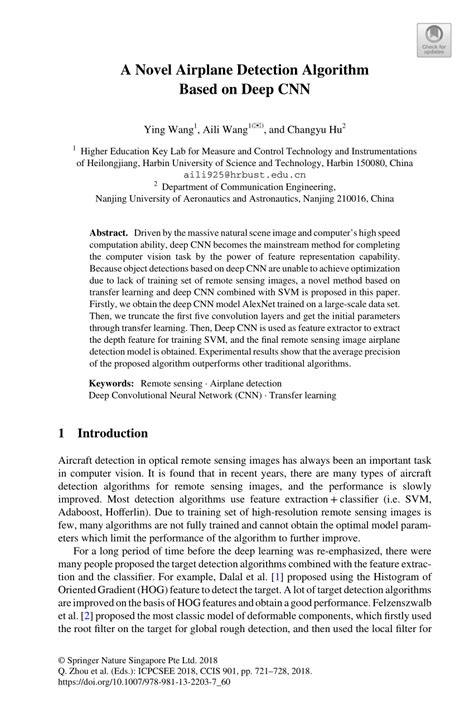 Pdf A Novel Airplane Detection Algorithm Based On Deep Cnn