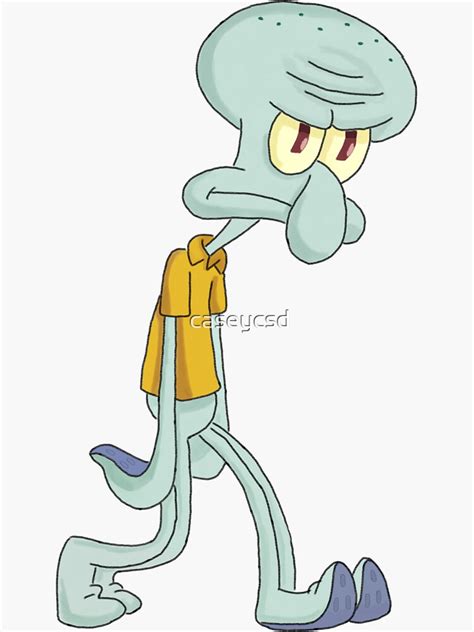 Grumpy Squidward Sticker By Caseycsd Redbubble