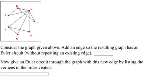Solved Consider The Graph Given Above Add An Edge So The Resulting