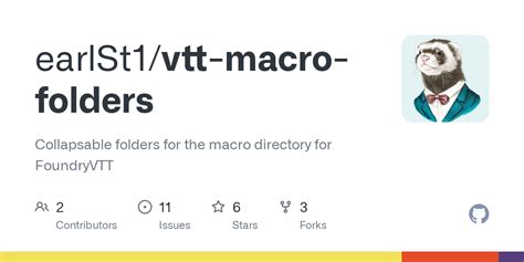 Issues · Earlst1vtt Macro Folders · Github