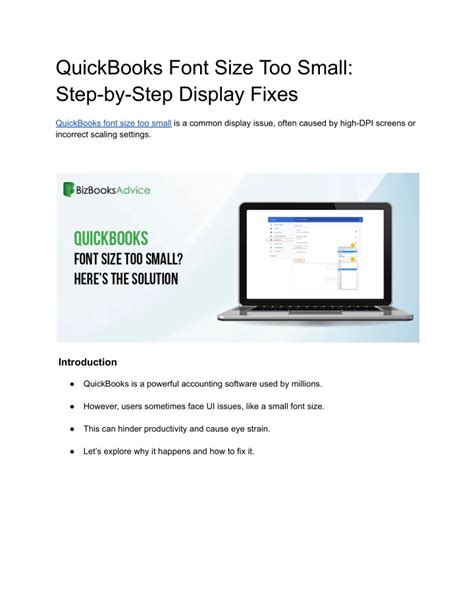 Ppt Quickbooks Font Size Too Small Heres How To Fix It Fast Powerpoint Presentation Id14365177