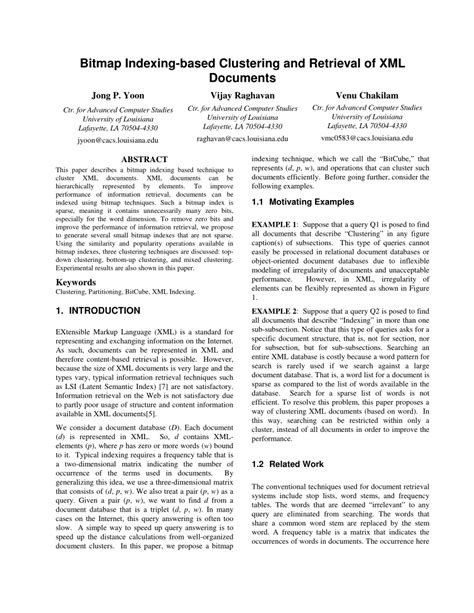 Pdf Bitmap Indexing Based Clustering And Retrieval Of Xml Documents