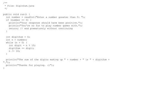 PPT File DigitSum Java Public Void Run PowerPoint