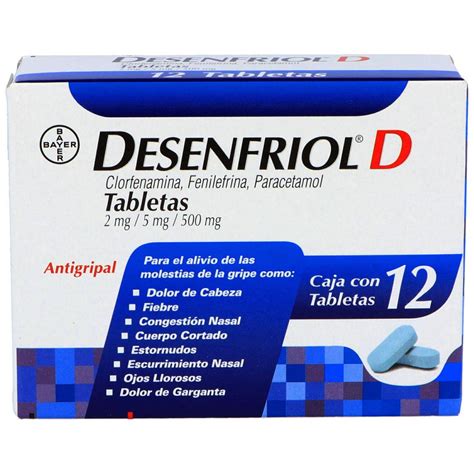 Desenfriol D 2 Mg 5 Mg 500 Mg Caja Con 12 Tabletas