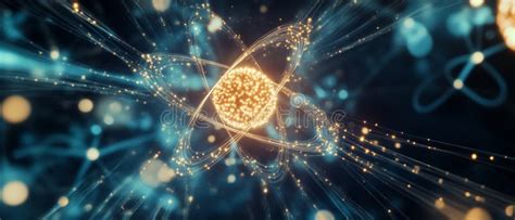 Visualizing The Atom Electrons In Orbit Around A Central Nucleus Stock