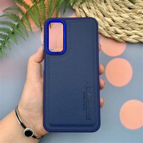 قاب گوشی Galaxy A24 سامسونگ چرمی اورجینال دور سیلیکونی Amg متال سرمه ای