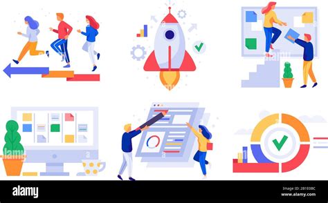 Kanban Project Management Agile Development Scrum Board Sprints And Developing Teamwork