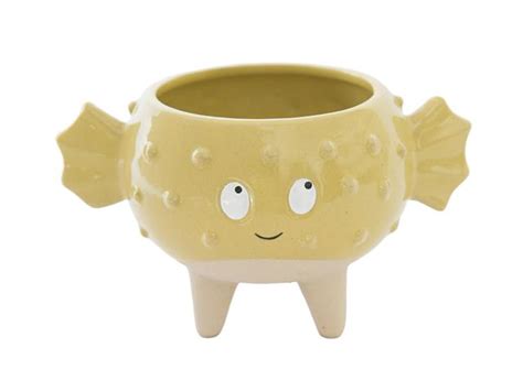 Ceramic Planter Puffer Fish Large Ih Casadecor