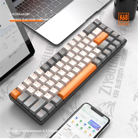 Bluetooth Wireless Mechanical Keyboard With USB A And Type C Dongle Insert Portable Battery
