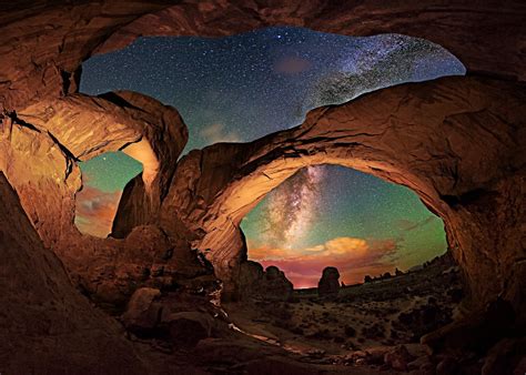 578660 Nature Landscape Milky Way Starry Night Desert Rock Erosion Arches National Park Utah