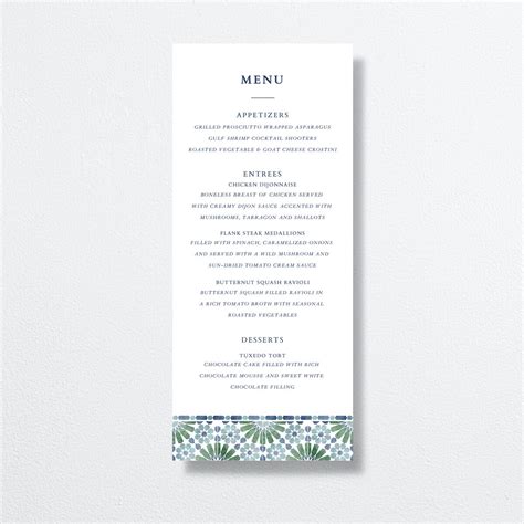 Talavera Tile Menus The Knot