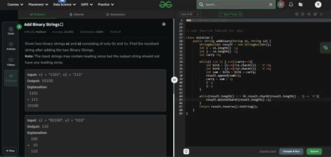 Dsa Geeksforgeeks Gfg160 Geekstreak2025 Binaryaddition Java