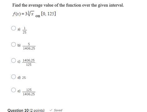 Solved Find The Average Value Of The Function Over The Given Chegg Com