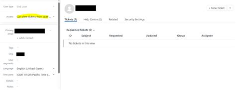 End User Cant See Their Organization Tickets Zendesk Help