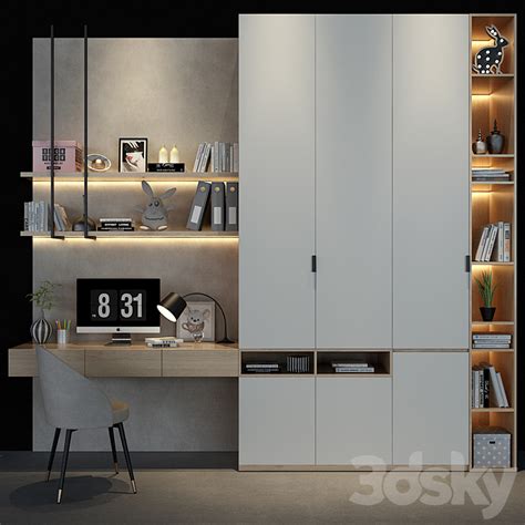 Workplace Set 0139 Office Furniture 3d Model