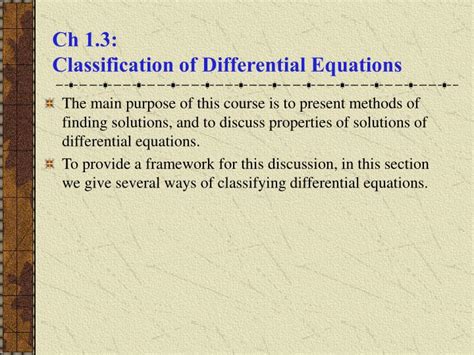 ppt ch 1 3 classification of differential equations powerpoint