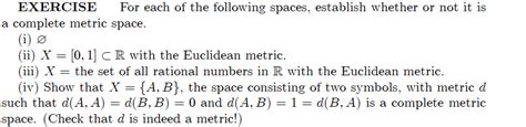 solved mathematical analysis metric spaces and complete