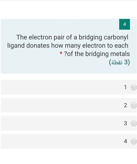 Solved 4 The Electron Pair Of A Bridging Carbonyl Ligand