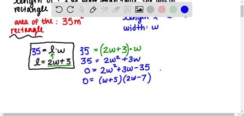solved the length of a rectangle is 8 yd less than three times the