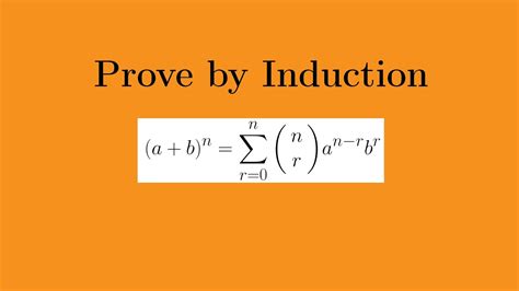 Binomial Theorem Proof By Mathematical Induction Youtube