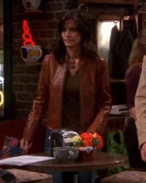 Friends Monica Geller S09 E07 Brown Leather Jacket