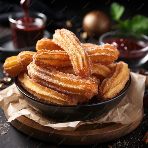 Premium Photo Churros Con Chocolate Crispy Fried Dough Pastries