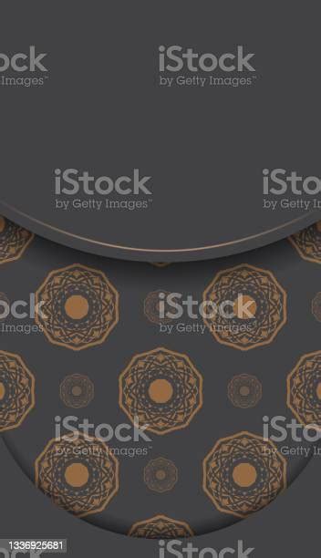 그리스 장식과 회색 색상의 인쇄 디자인 엽서에 대한 템플릿 텍스트 및 빈티지 패턴에 대한 장소초대 카드의 벡터 준비 0명에 대한