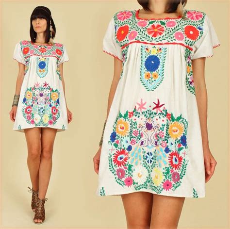 Vintage Mexican Dress With Peacocks Like They Have On The Ranch