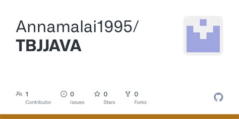 Github Annamalai1995tbjjava